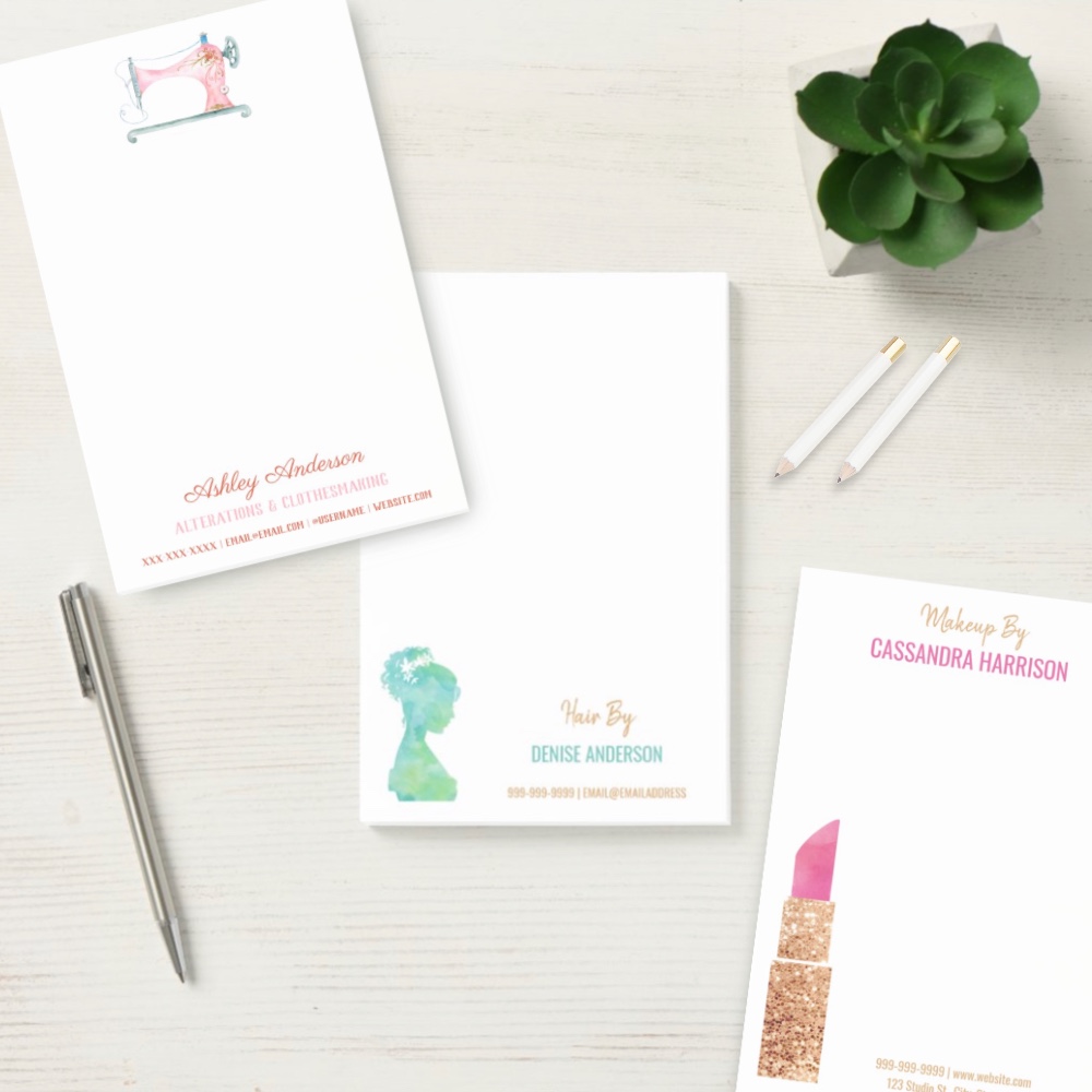 Pretty Personalized Post-It Notes - Pretty Business Cards