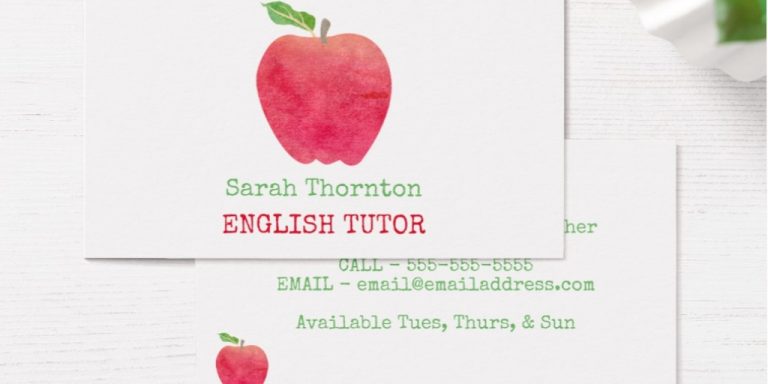 Tutoring Business Cards - Pretty Business Cards
